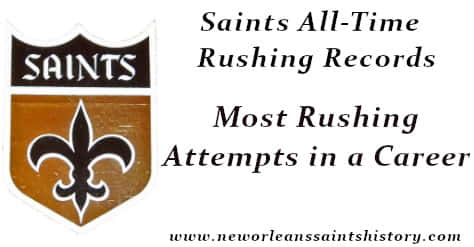 Top 10 All-Time Saints Records - Most Rushing Attempts in a Career