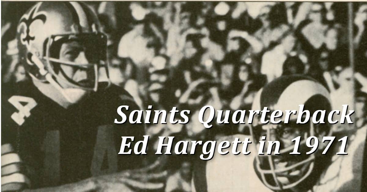 Edd Hargett under duress from Ram Isiah Robertson – New Orleans Saints ...